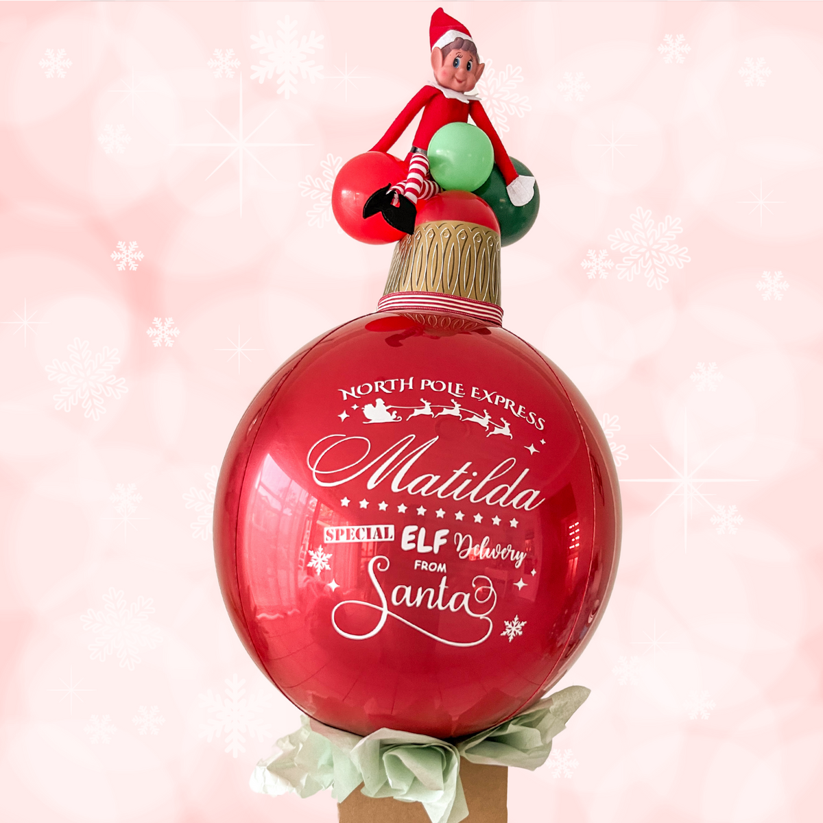 Personalised Elf on the Shelf - Arrives on Christmas Bauble – Balloon ...
