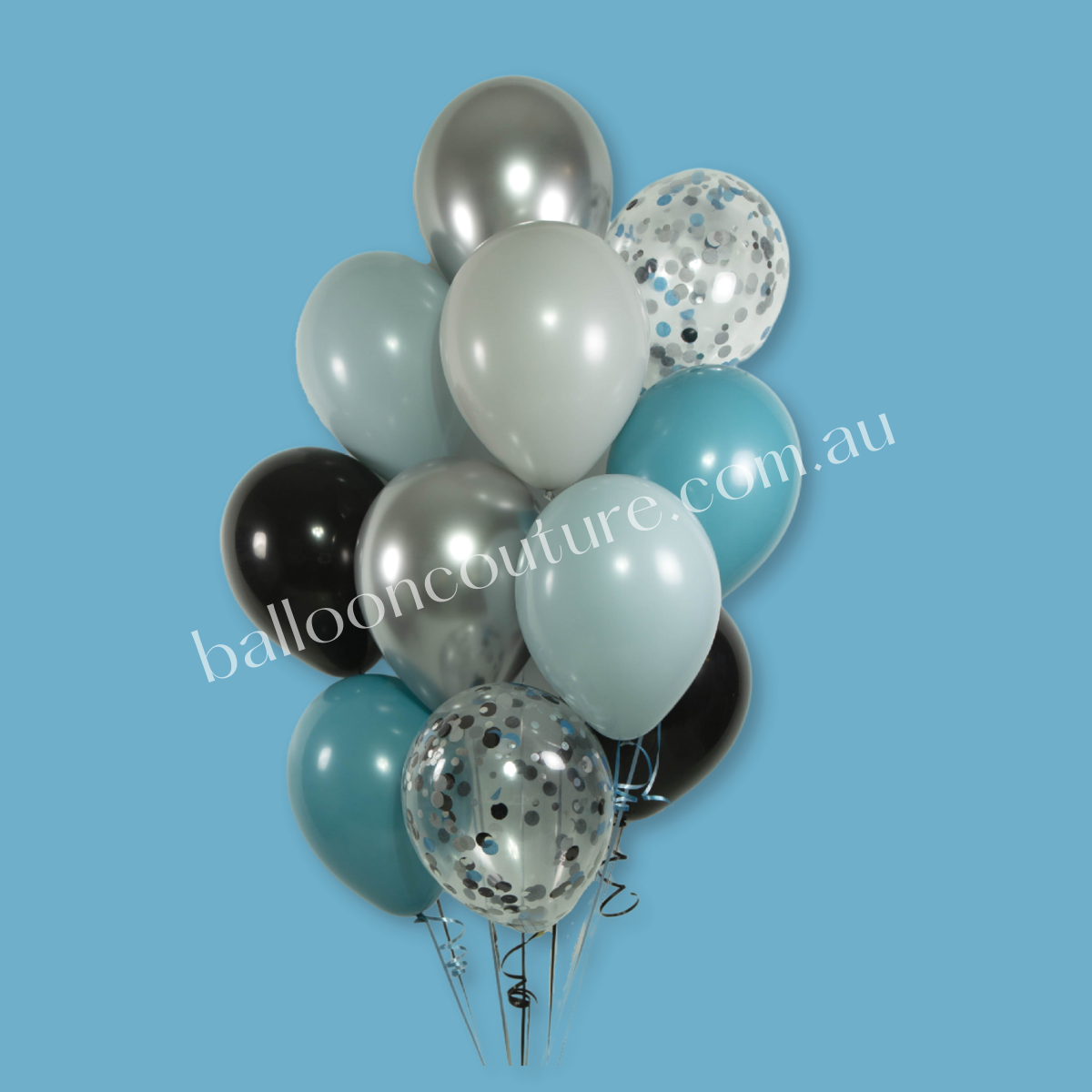 Blue Steel Balloon Bouquet Kit OR Inflated – Balloon Couture - Balloon ...